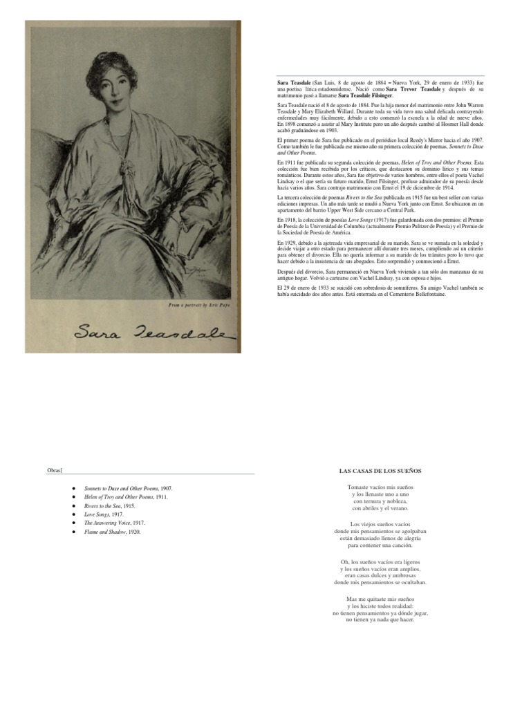 Sara Teasdale Poemas | PDF