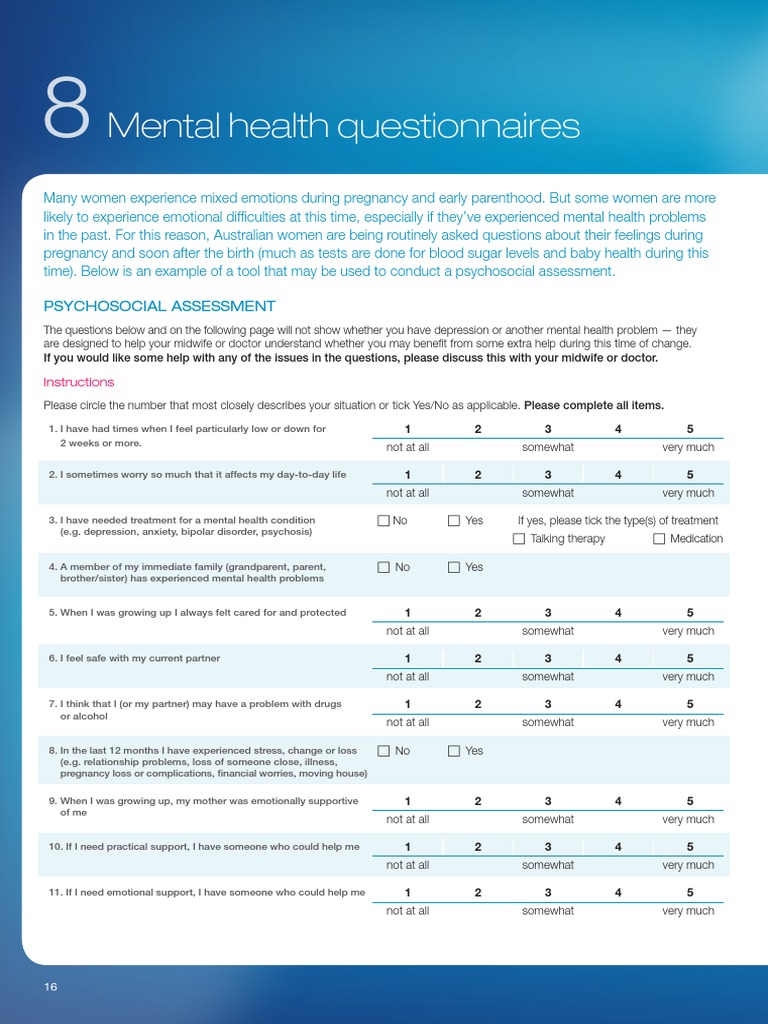 Mental Health Questionnaire | PDF | Mental Disorder | Depression (Mood)