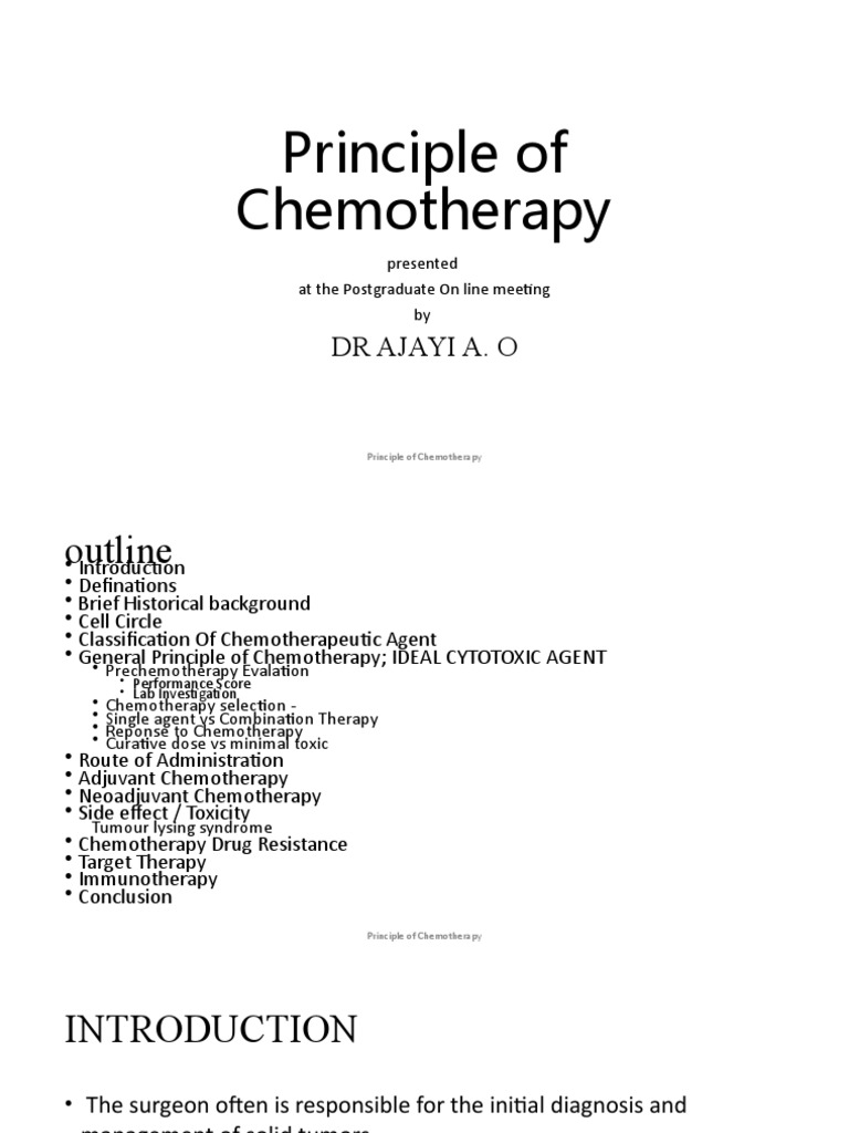 Principles of Chemotherapy Explained | PDF | Chemotherapy | Cancer
