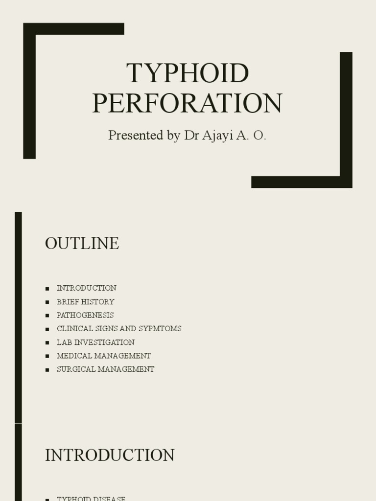Typhoid Perforation: Clinical Presentation and Management | PDF ...
