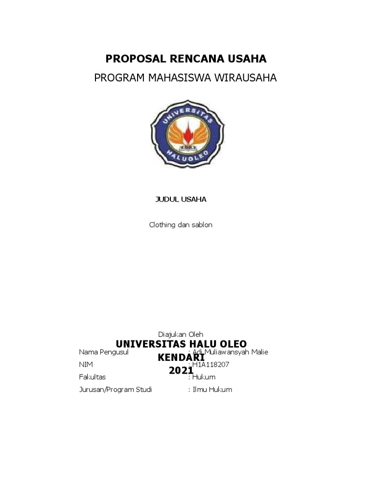Proposal Rencana Usaha PMW | PDF