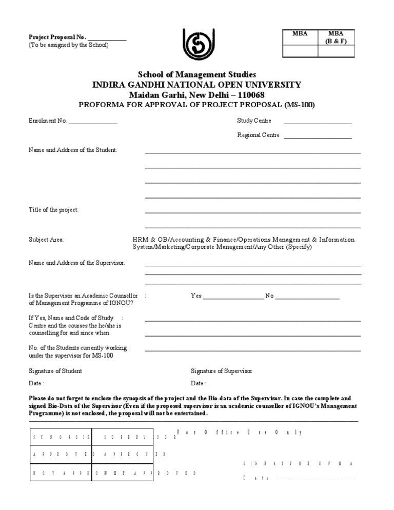 Synopsis Form MS 100 | PDF | Business | Economies