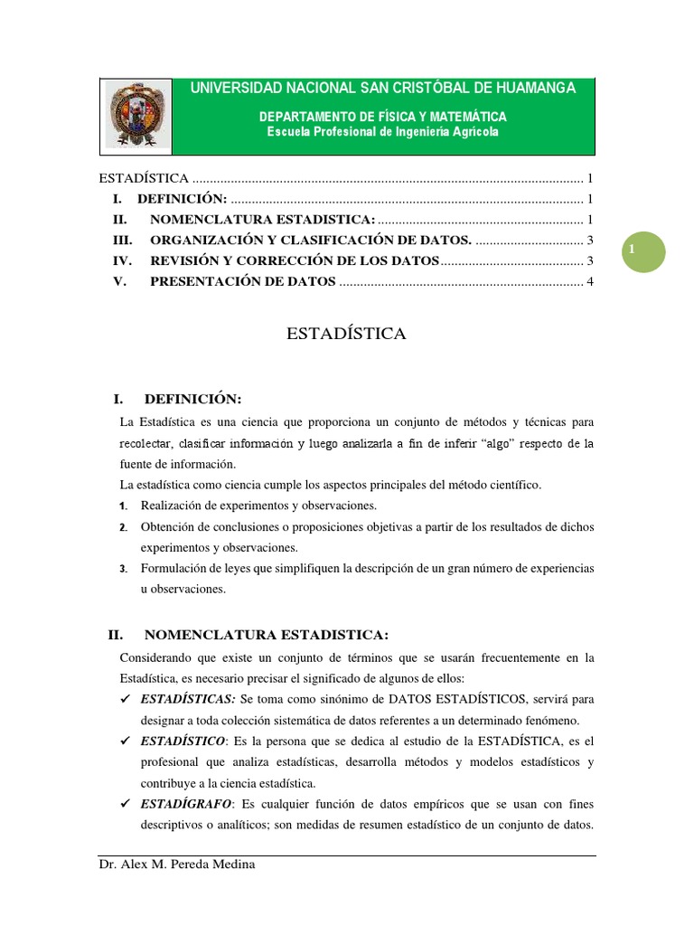 CLASE-1-ESTADÍSTICA | PDF | Estadísticas | Muestreo (Estadísticas)