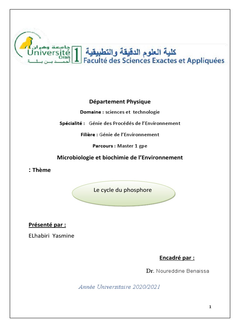 Cycle du phosphore : étapes et formes | PDF | Phosphate | Sol (pédologie)