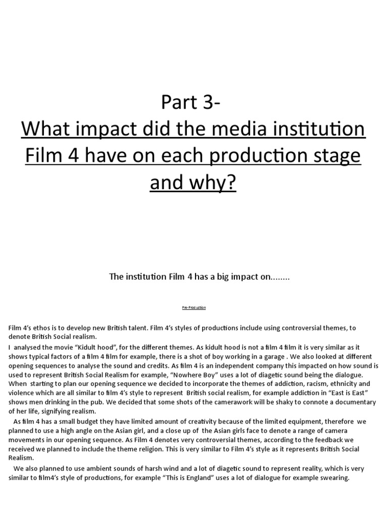 Part 3 - Film 4 (Evaluation) | PDF