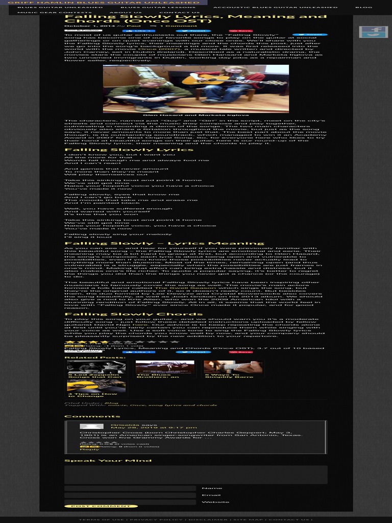 Falling Slowly Lyrics, Meaning and Chords (Once OST) | PDF