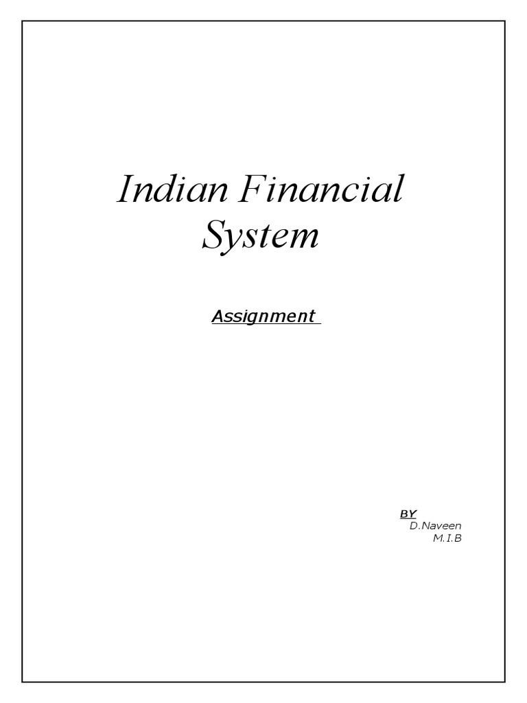 Indian Financial System | PDF