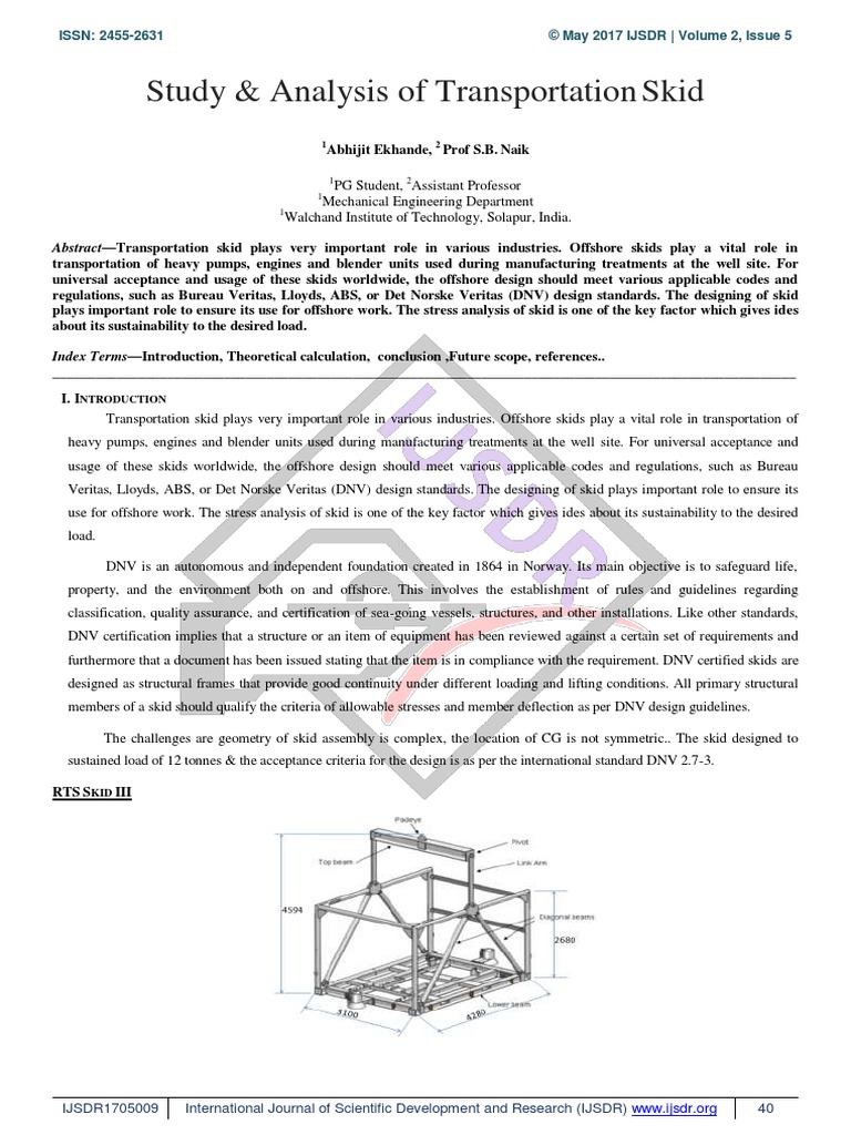 Study & Analysis of Transportation Skid | PDF | Strength Of Materials ...