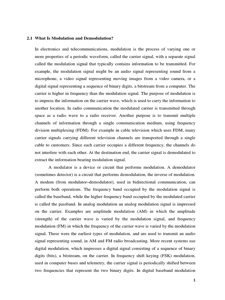 Modulation and Demodulation | PDF | Modulation | Data Transmission