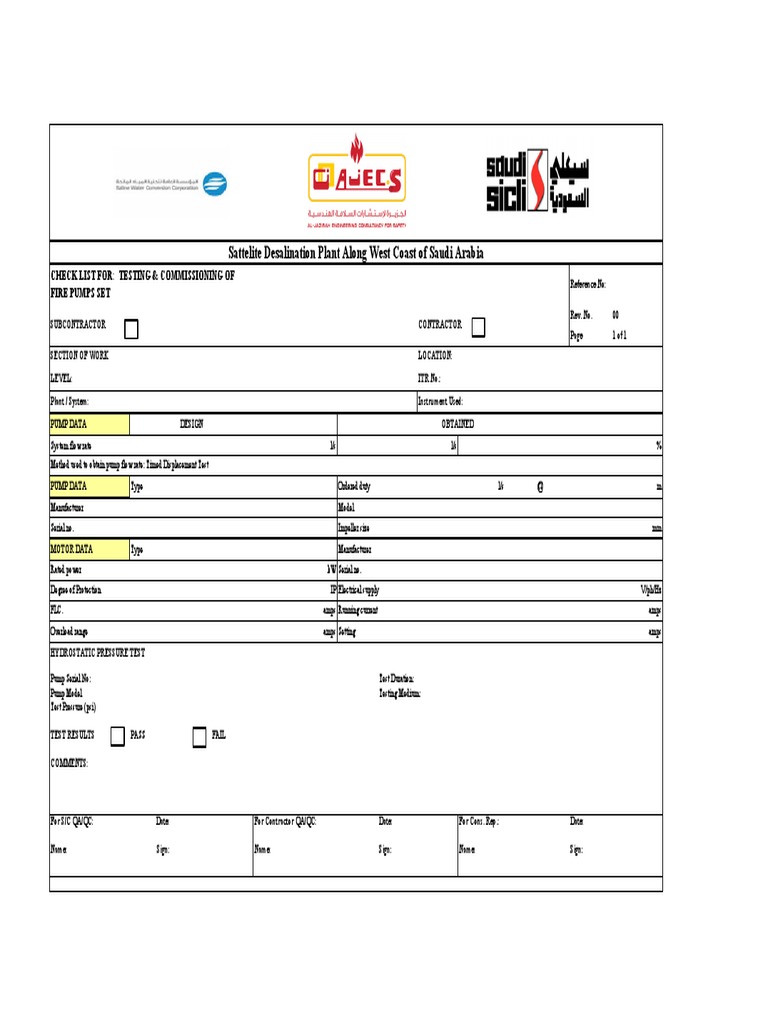 Fire Pumps Data Sheet | PDF | Pump | Chemical Engineering