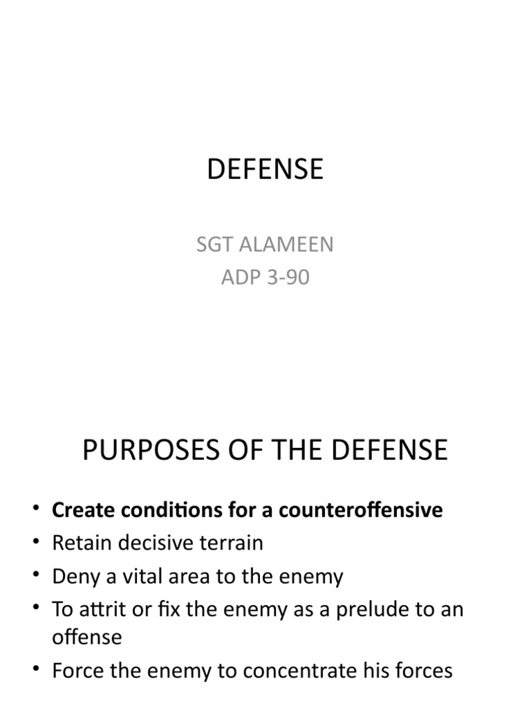 Defense: SGT Alameen ADP 3-90 | PDF