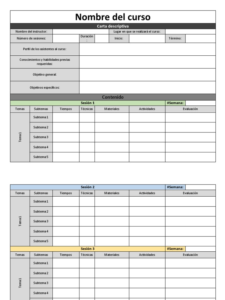 Diseño de Carta Descriptiva | PDF | Cognición | Aprendizaje