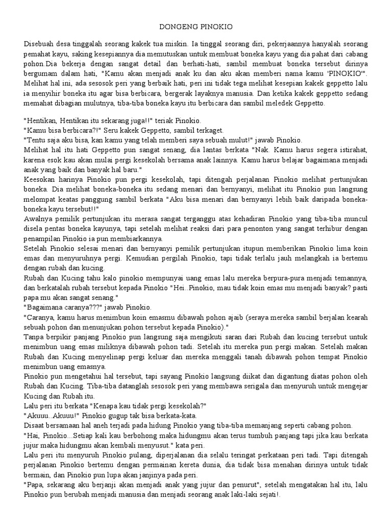 Dongeng Pinokio | PDF