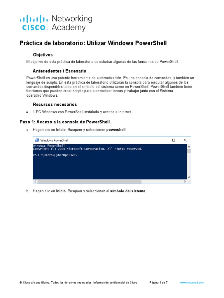 2.2.1.11 Lab - Using Windows PowerShell | PDF | Interfaz de línea de comando | Archivo de ...