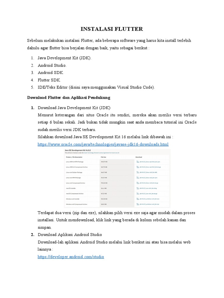 Panduan Instalasi Flutter Lengkap | PDF | Komputer | Teknologi & Rekayasa