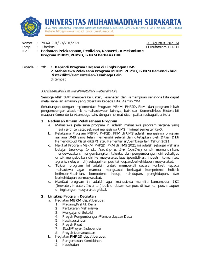 Pedoman Program MBKM dan PKM UMS | PDF | Seni