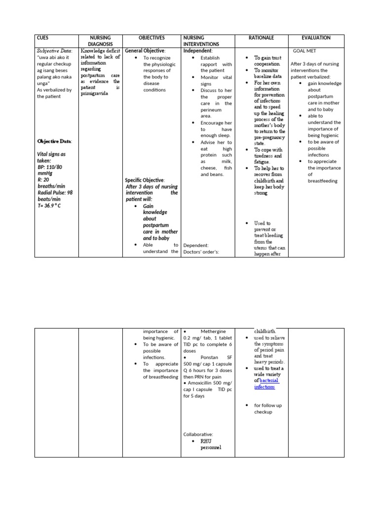 Case Study 2 Pdf Childbirth Postpartum Period