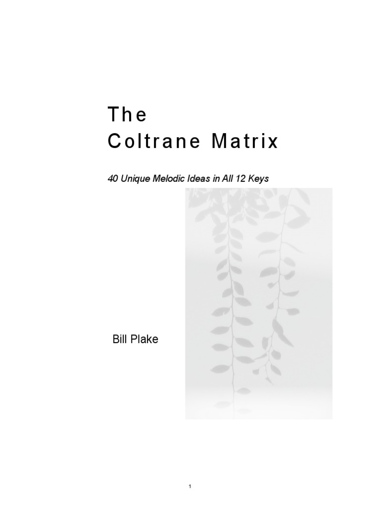 Coltrane Matrix 1 | PDF | Chord (Music) | Minor Scale
