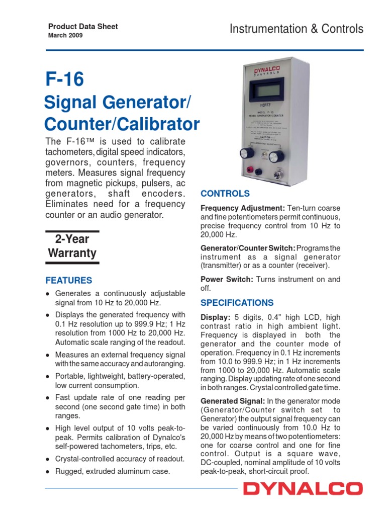 Generador de Señal Dynalco F16 | PDF | Frequency | Amplitude