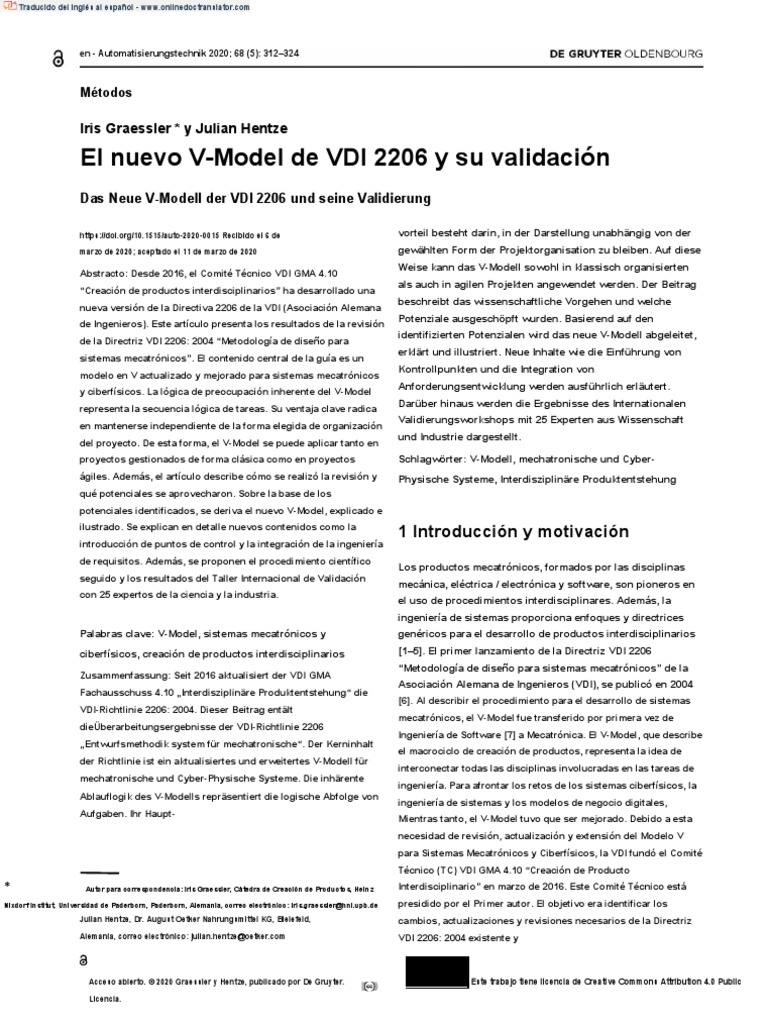 The New V-Model of VDI 2206 and Its Validation - En.es | PDF | Software ...