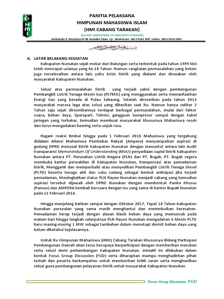 FGD Solusi Krisis Listrik Nunukan | PDF