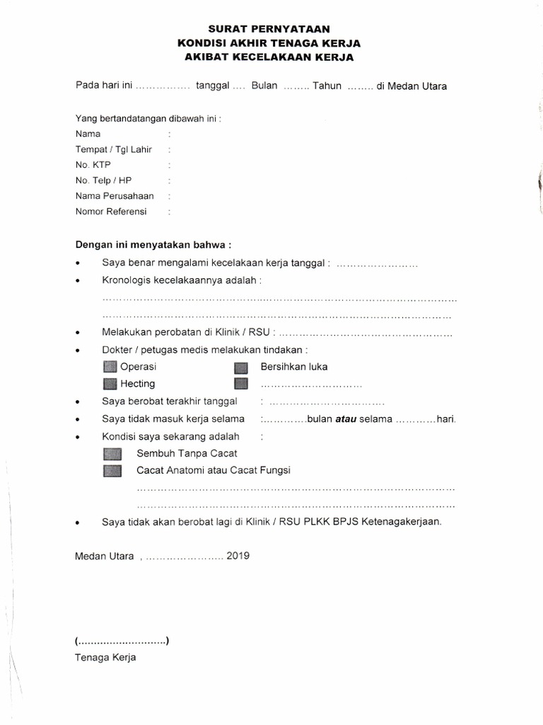 Surat Tutup Kasus Bpjs TK | PDF