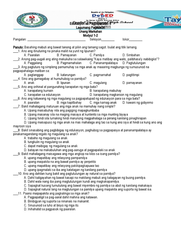 EsP 8 With Tos | PDF