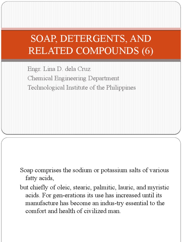 Soap Detergents and Related Compounds 6 | PDF | Soap | Coconut Oil