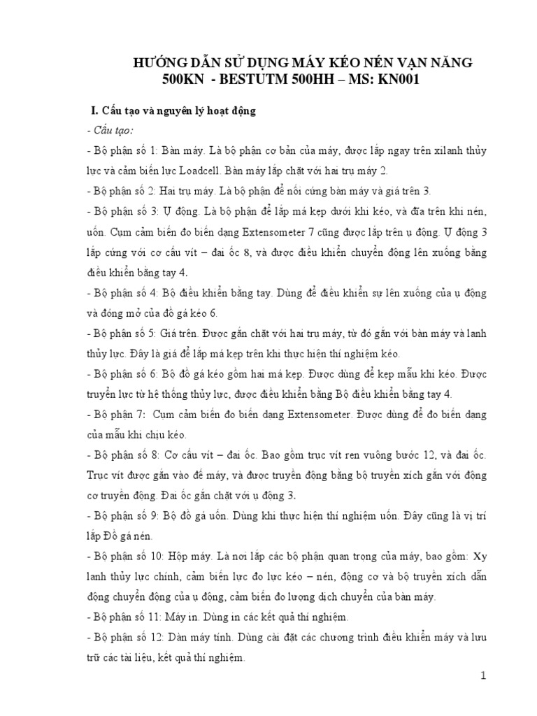 Huong Dan Su Dung Thiet Bi | PDF