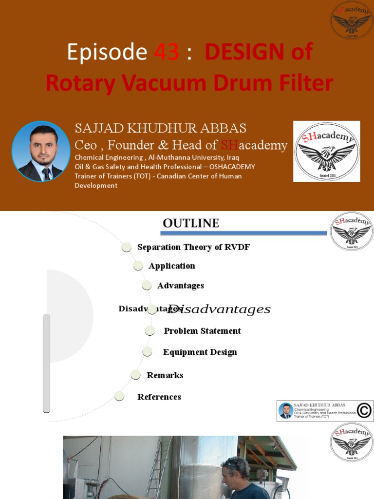 Rotary Vacuum Drum Filter Design Guide | PDF | Chemical Engineering ...