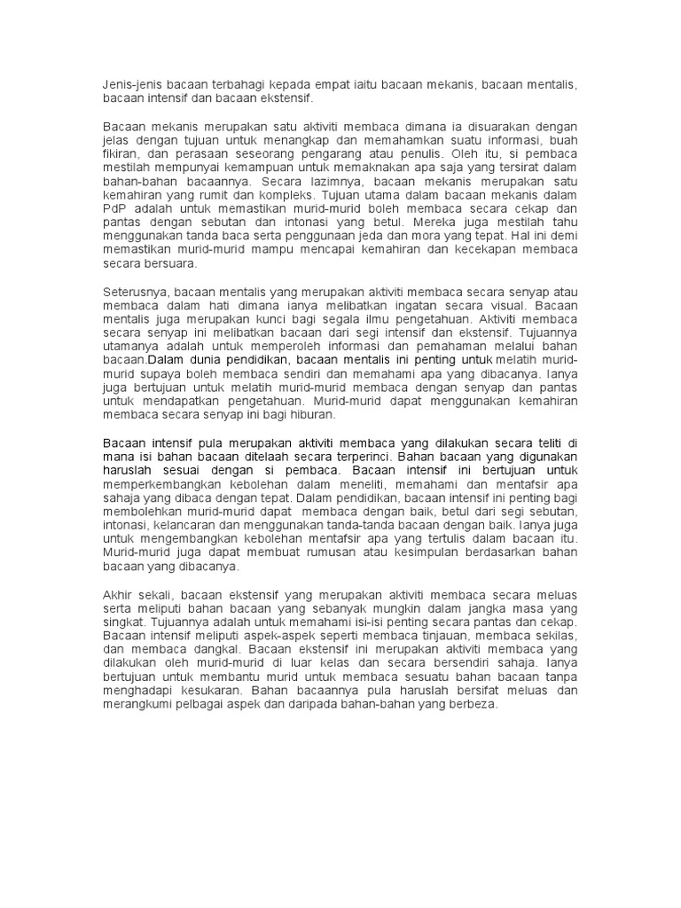 Jenis-Jenis Bacaan | PDF