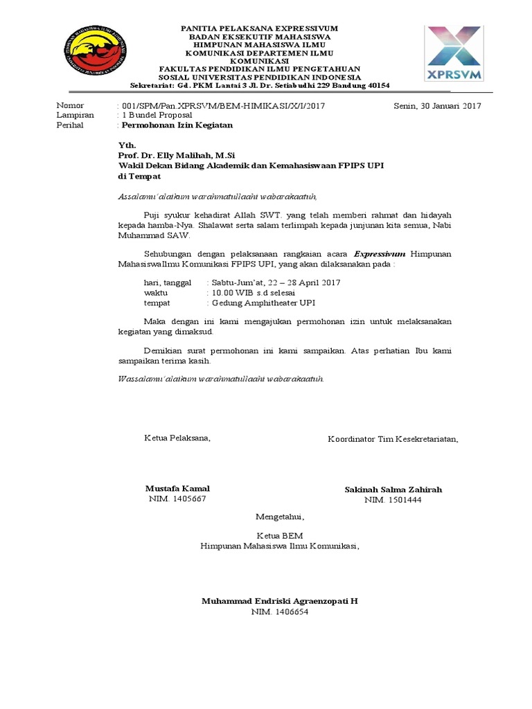 Toaz - Info Contoh Surat Permohonan Izin Kegiatan PR | PDF