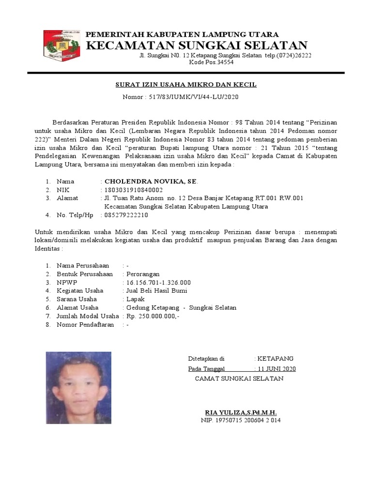 Surat Izin Usaha | PDF