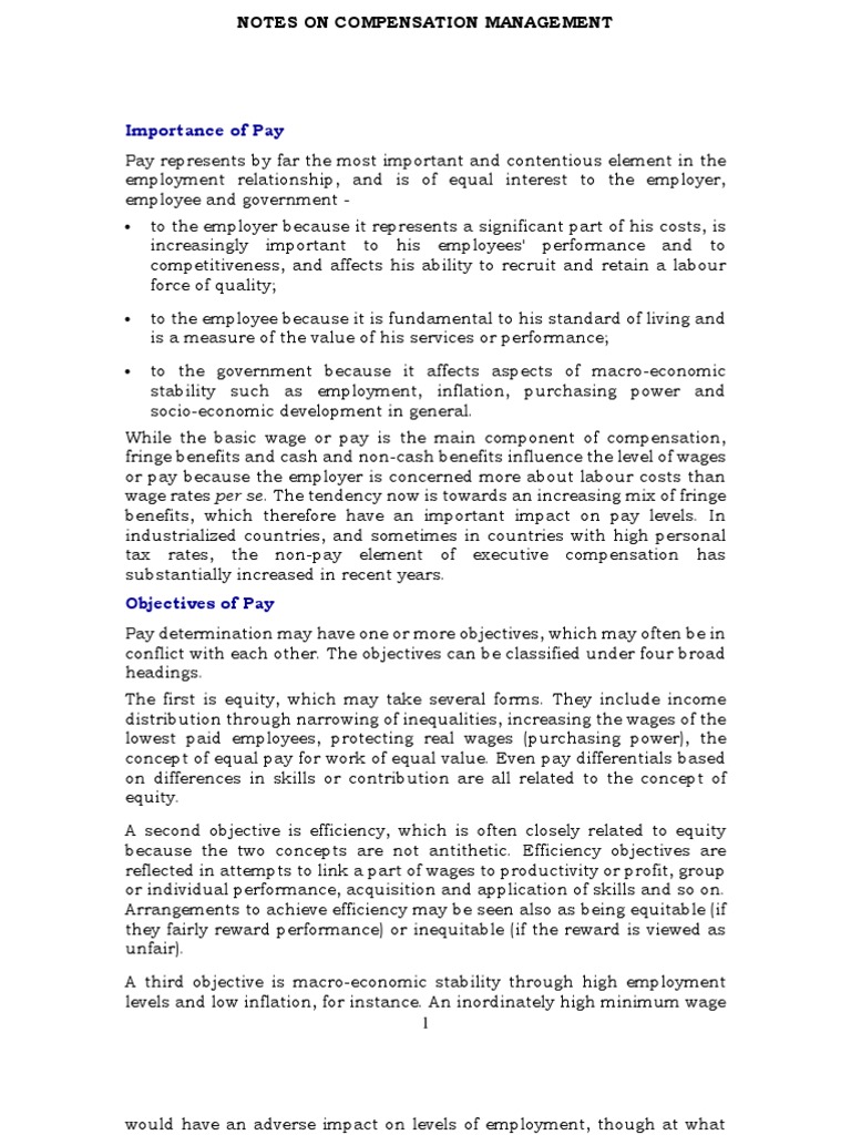 Compensation Basics Notes | PDF | Employee Benefits | Employment