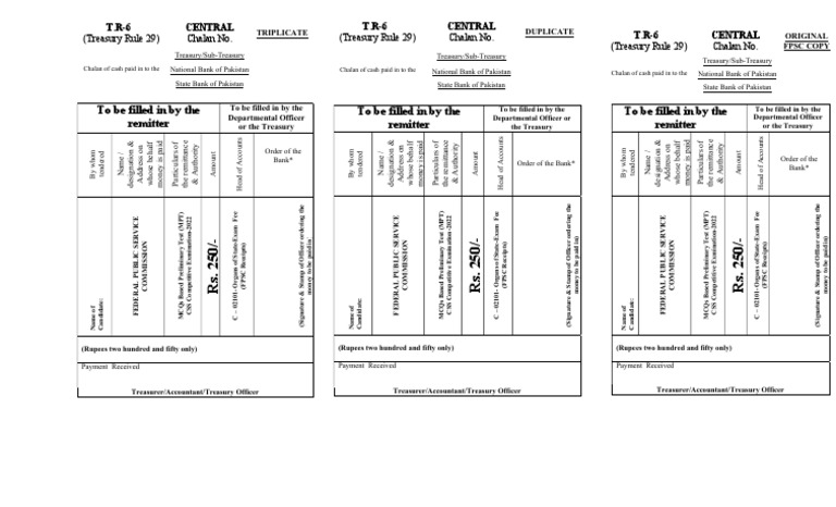 CE 2022 MPT Challan Form | PDF | Money | United States Department Of ...