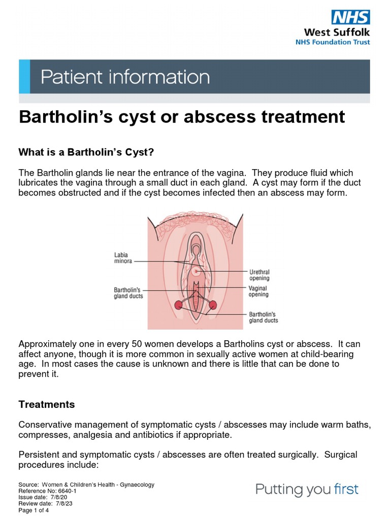6640 1 Bartholins Cyst or Abscess Treatment | PDF | Medical Specialties ...