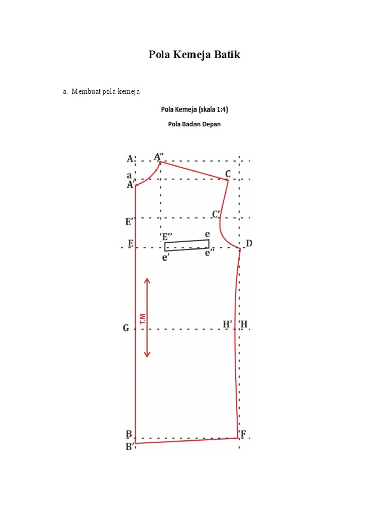 Pola Kemeja Batik Pria Lengkap | PDF