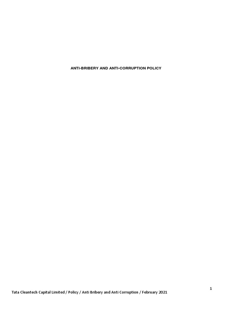 Anti Bribery Anti Corruption Policy | PDF | Bribery | Corruption