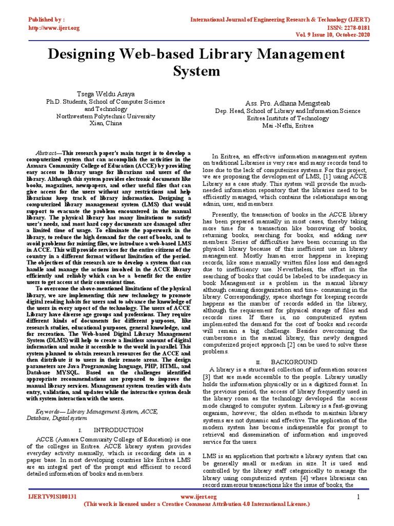 Designing a Web-Based Library Management System to Digitize and Improve ...