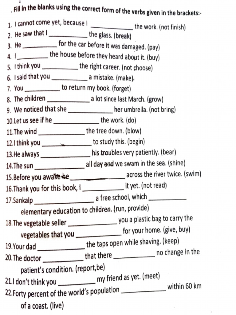 REVISION WORKSHEET OF TENSES (8th) | PDF