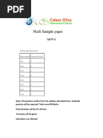 Mock Myp 5 Math Practice | PDF