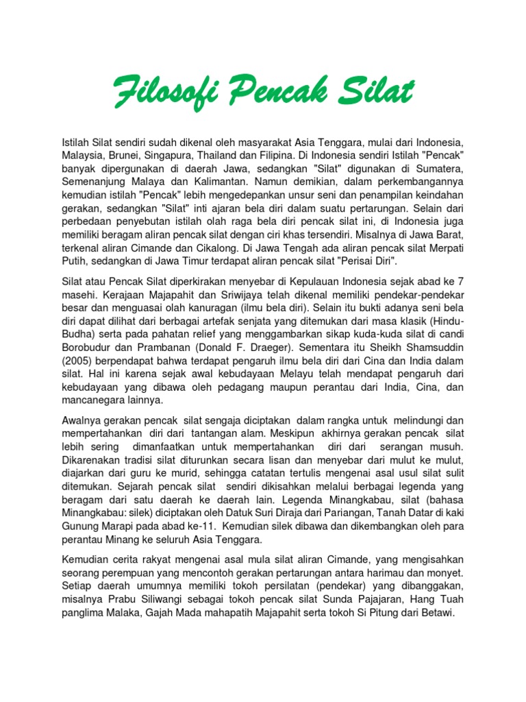 Filosofi Pencak Silat | PDF