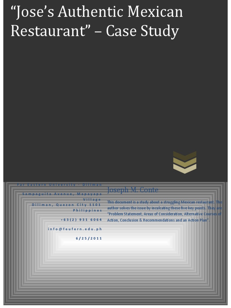 Jose S Authentic Mexican Restaurant Case Study | Download Free PDF | Grocery Store | Foods