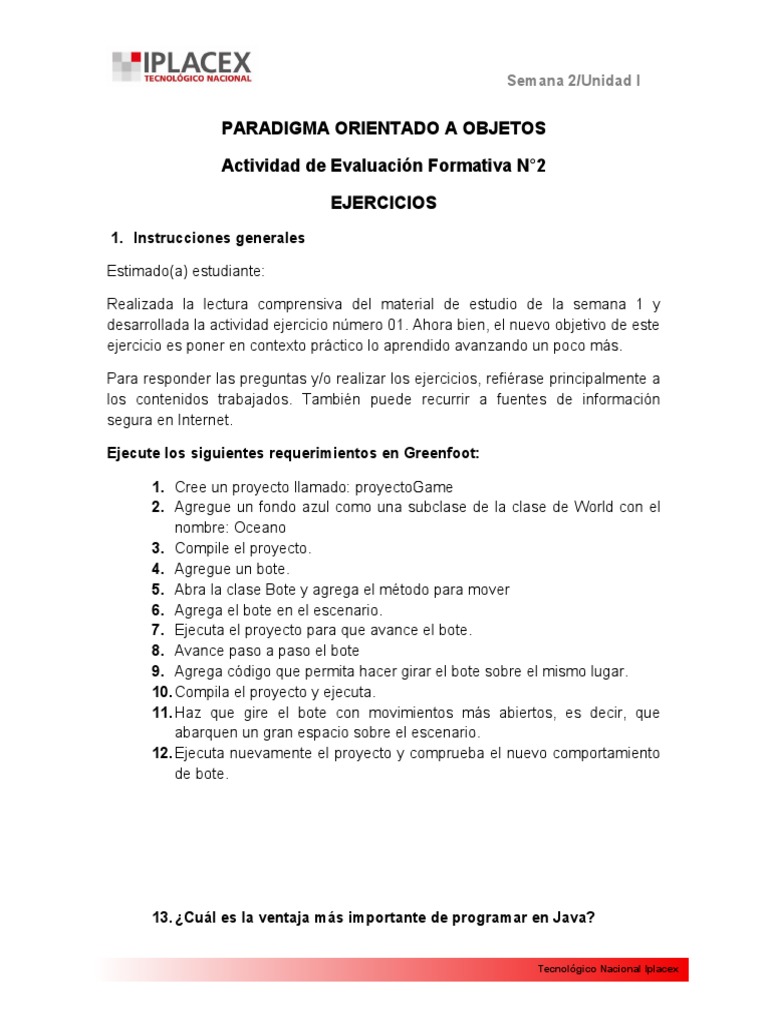 Guia Ejercicios Pdf Programación Constructor Programación Orientada A Objetos
