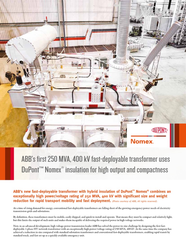 ABB Fast-Deployable 400 KV Transformer | PDF | Transformer | Electrical ...