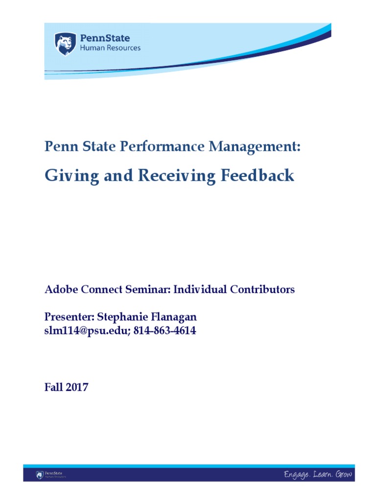 Giving and Receiving Feedback Individual Contributor | PDF ...