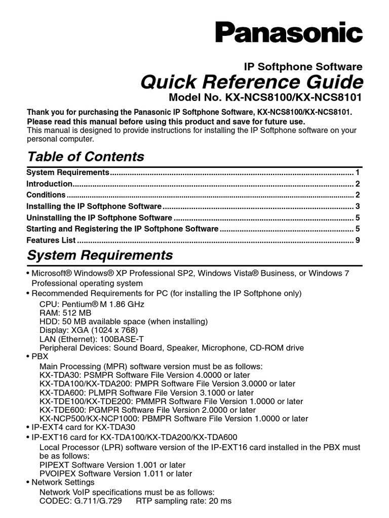 Ip Softphone Quick Reference Guide | PDF | Microsoft Windows | Personal Computers
