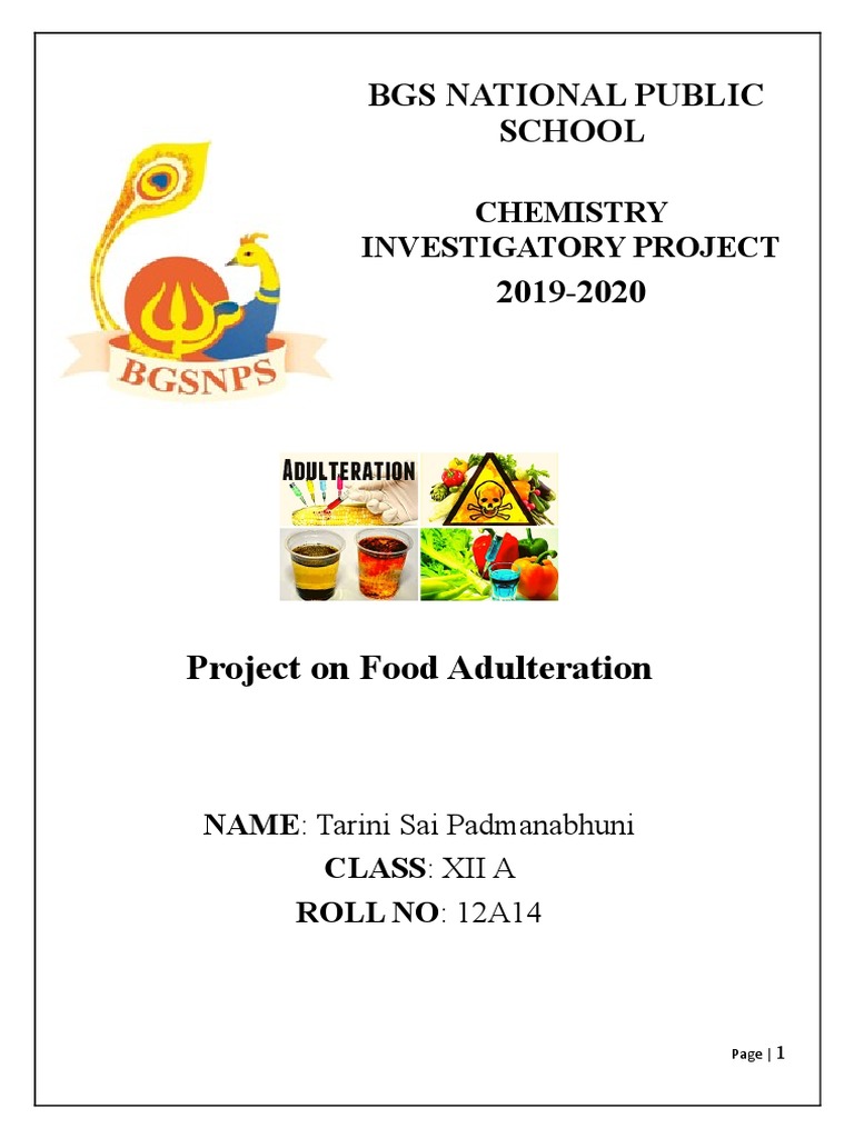 Chemistry-Investigatory Project-Tarini - Sai - Padmanabhuni-Food ...