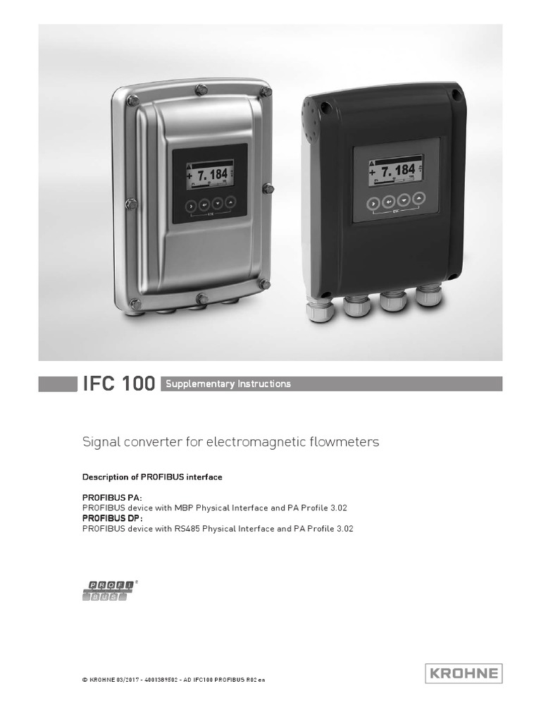 IFC 100 IFC 100 IFC 100 IFC 100: Signal Converter For Electromagnetic ...