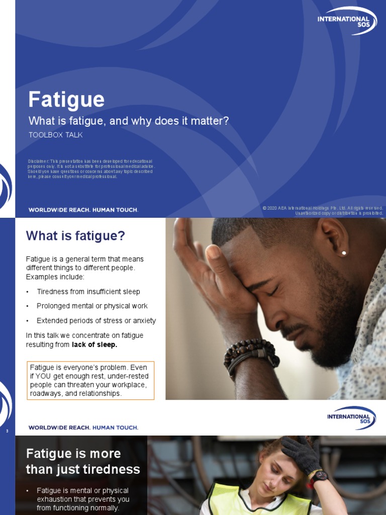 3.1 Fatigue - Toolbox Talk 02 - Fatigue | PDF | Sleep | Determinants Of ...